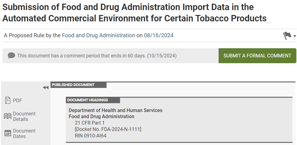 FDA STN Streamlining the Vape Products Import Process