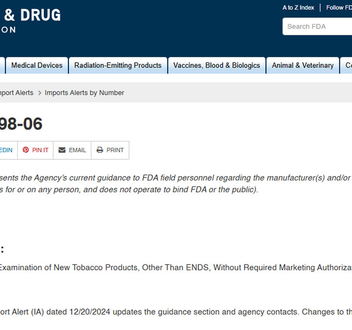 FDA Updates Import Alert 98-06 for 2025: Reinforcing Restrictions on ...